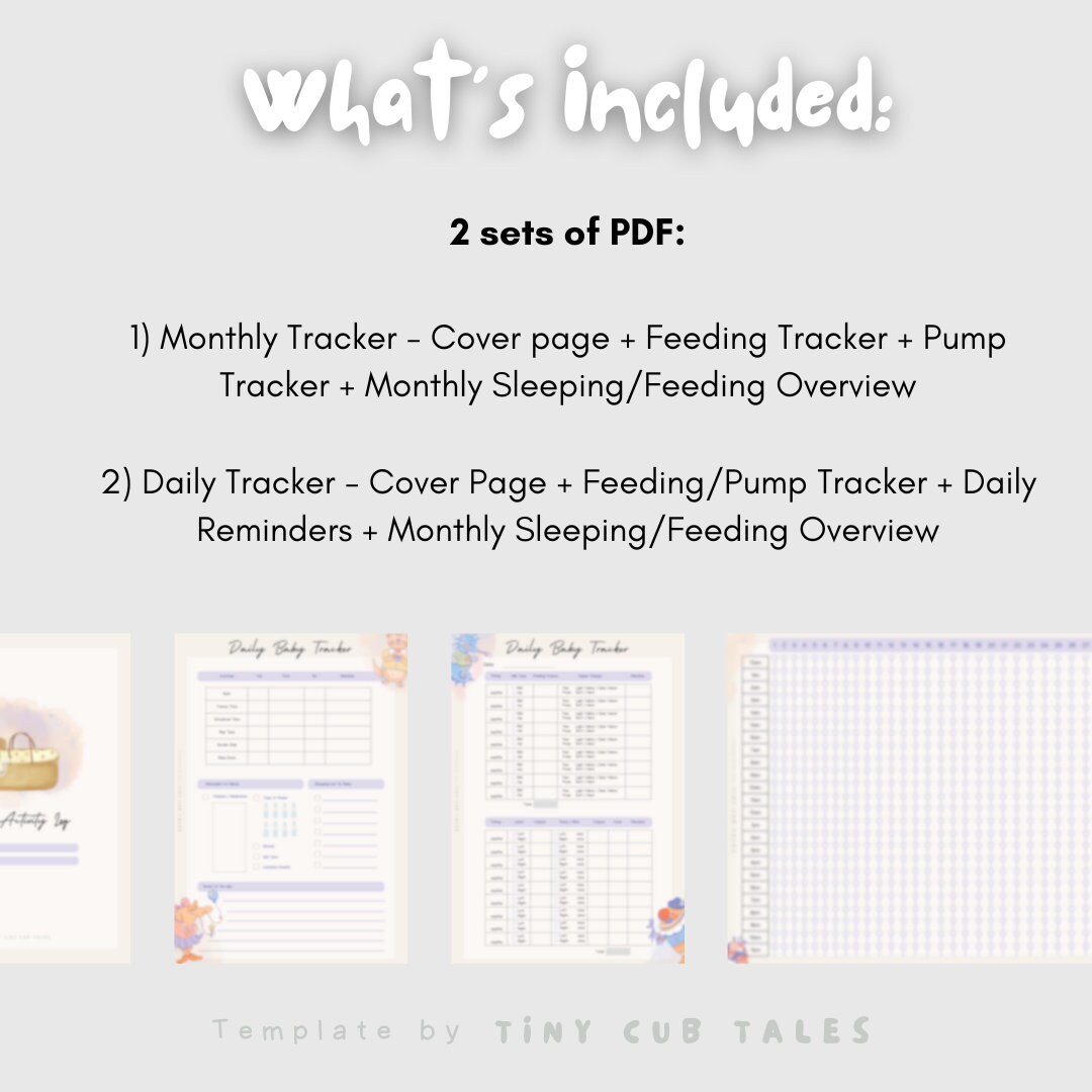 Printable Daily and Monthly Baby Tracker Feed Log Pumping - Etsy