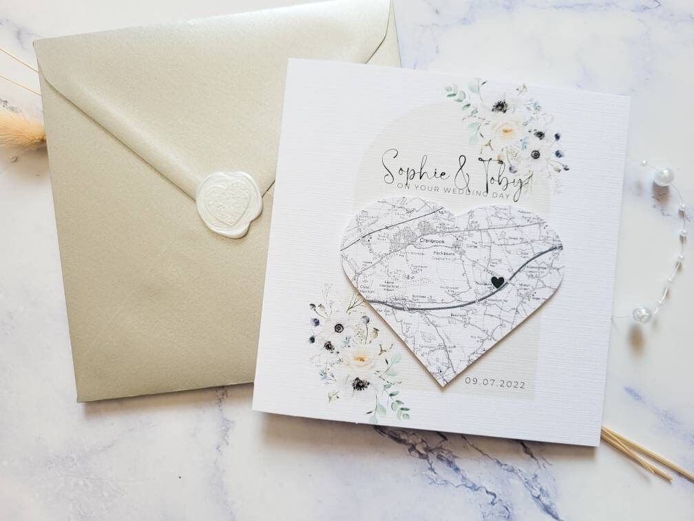 Personalised Location Map of Anywhere With Date Couple Wedding - Etsy