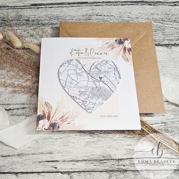 Personalised Location Map of Anywhere With Date Couple Wedding ...