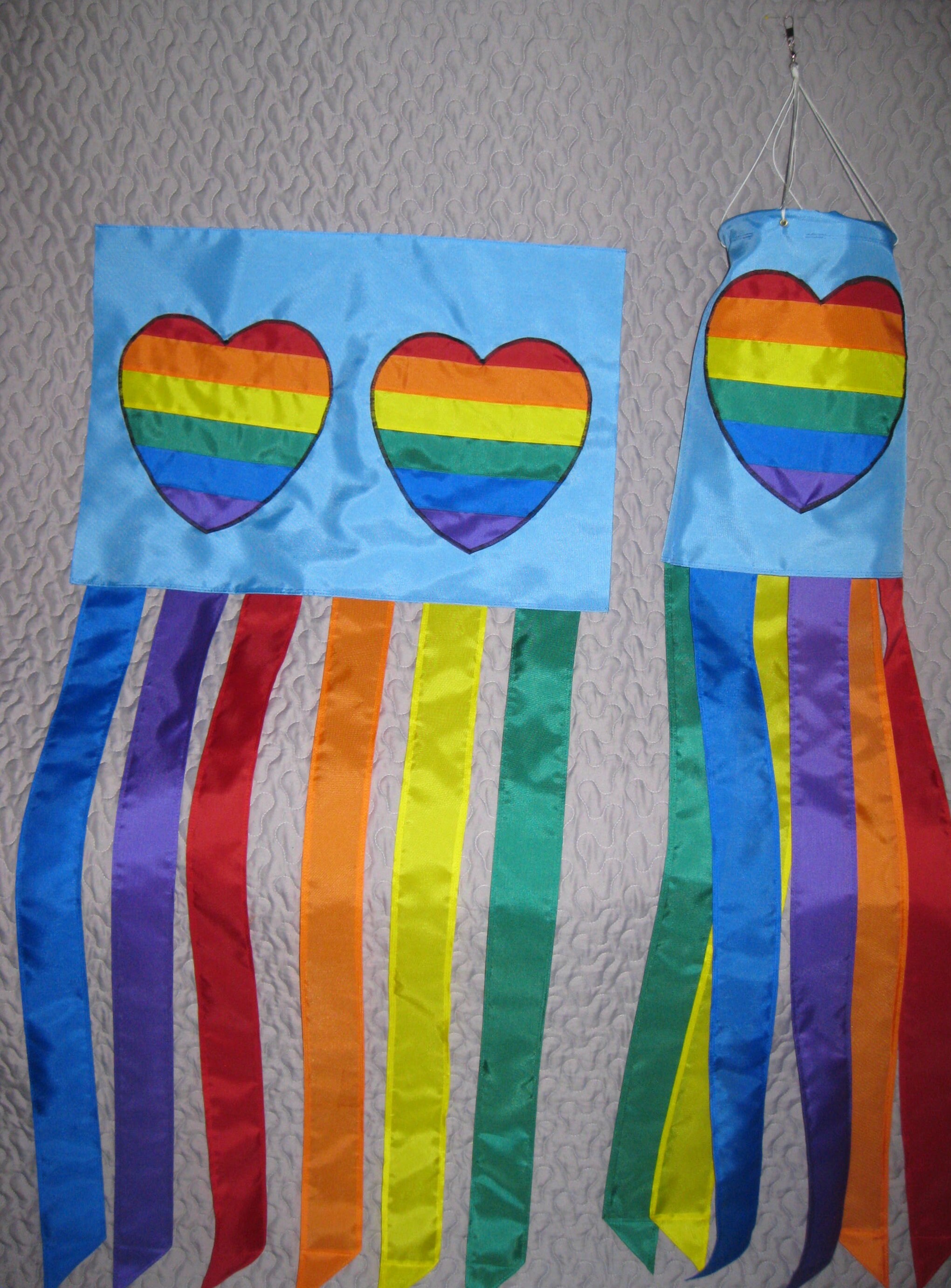 Rainbow Heart Windsock - Etsy