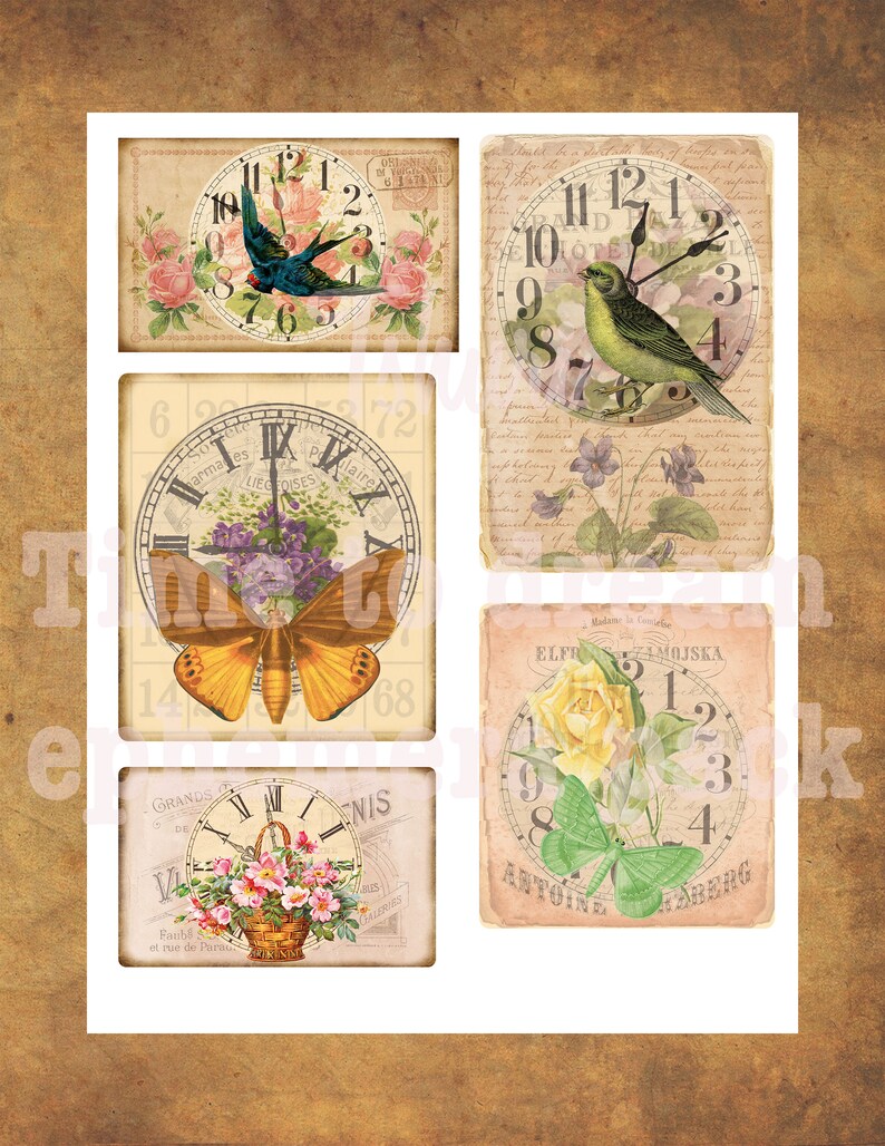 Time to Dream Printable Ephemera Pack, Junk Journal Supplies, Shabby ...
