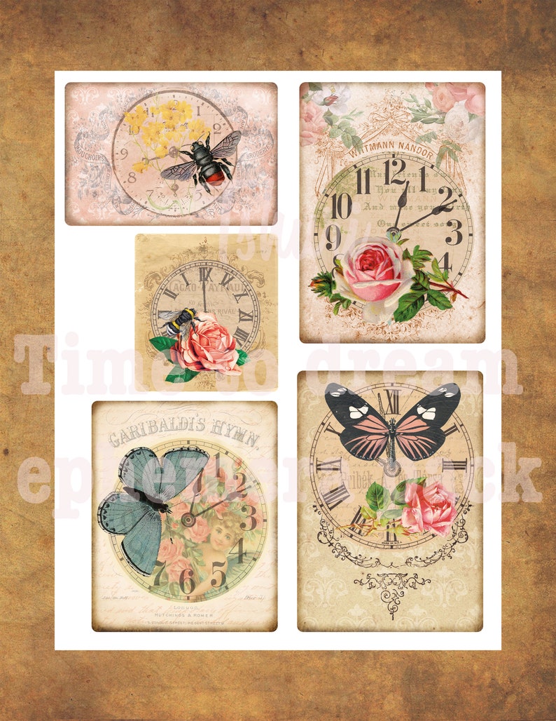 Time to Dream Printable Ephemera Pack, Junk Journal Supplies, Shabby ...