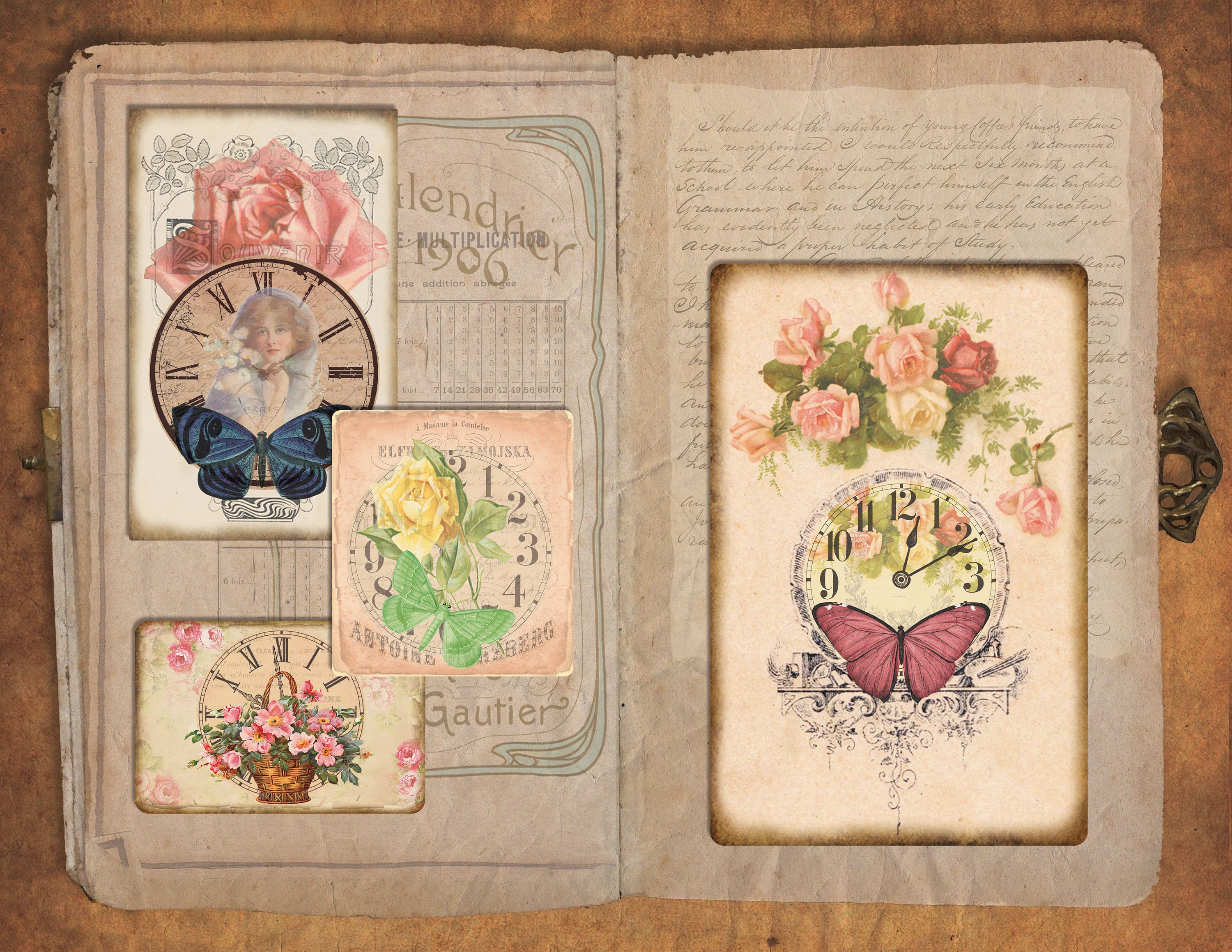 Time to Dream Printable Ephemera Pack, Junk Journal Supplies, Shabby ...