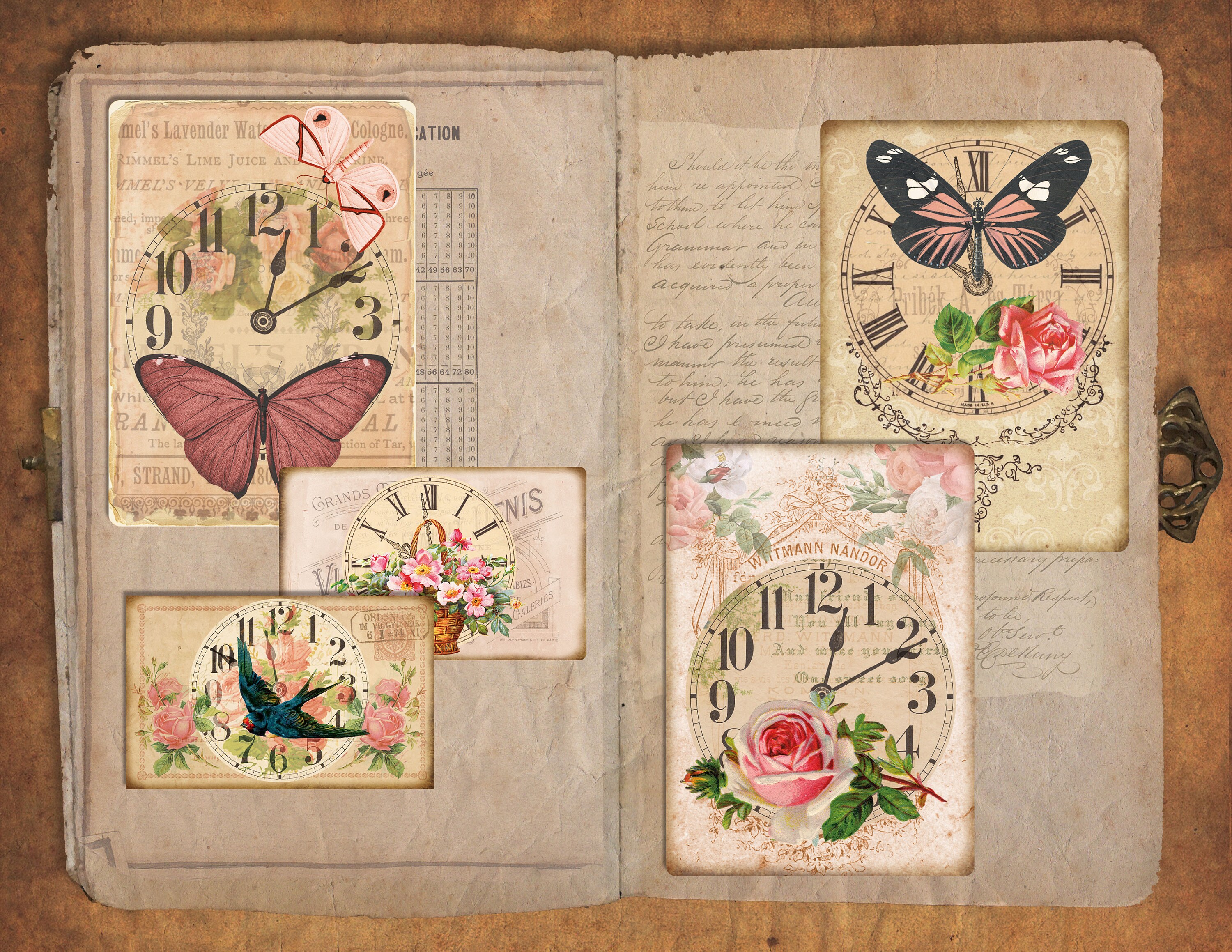 Time to Dream Printable Ephemera Pack, Junk Journal Supplies, Shabby ...