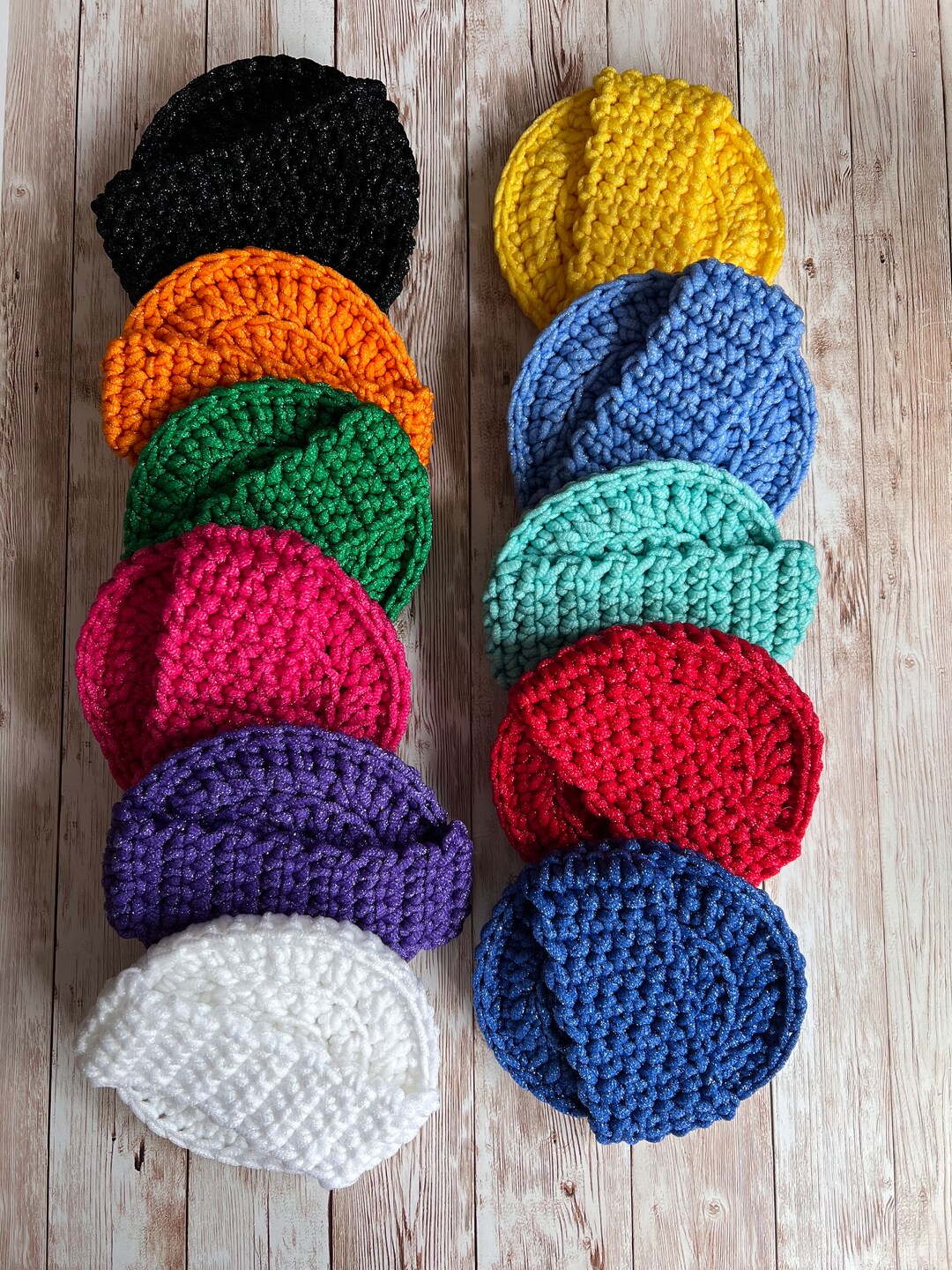 Handmade Crocheted Scrubbies Large With Handle Nylon Assorted Colors ...