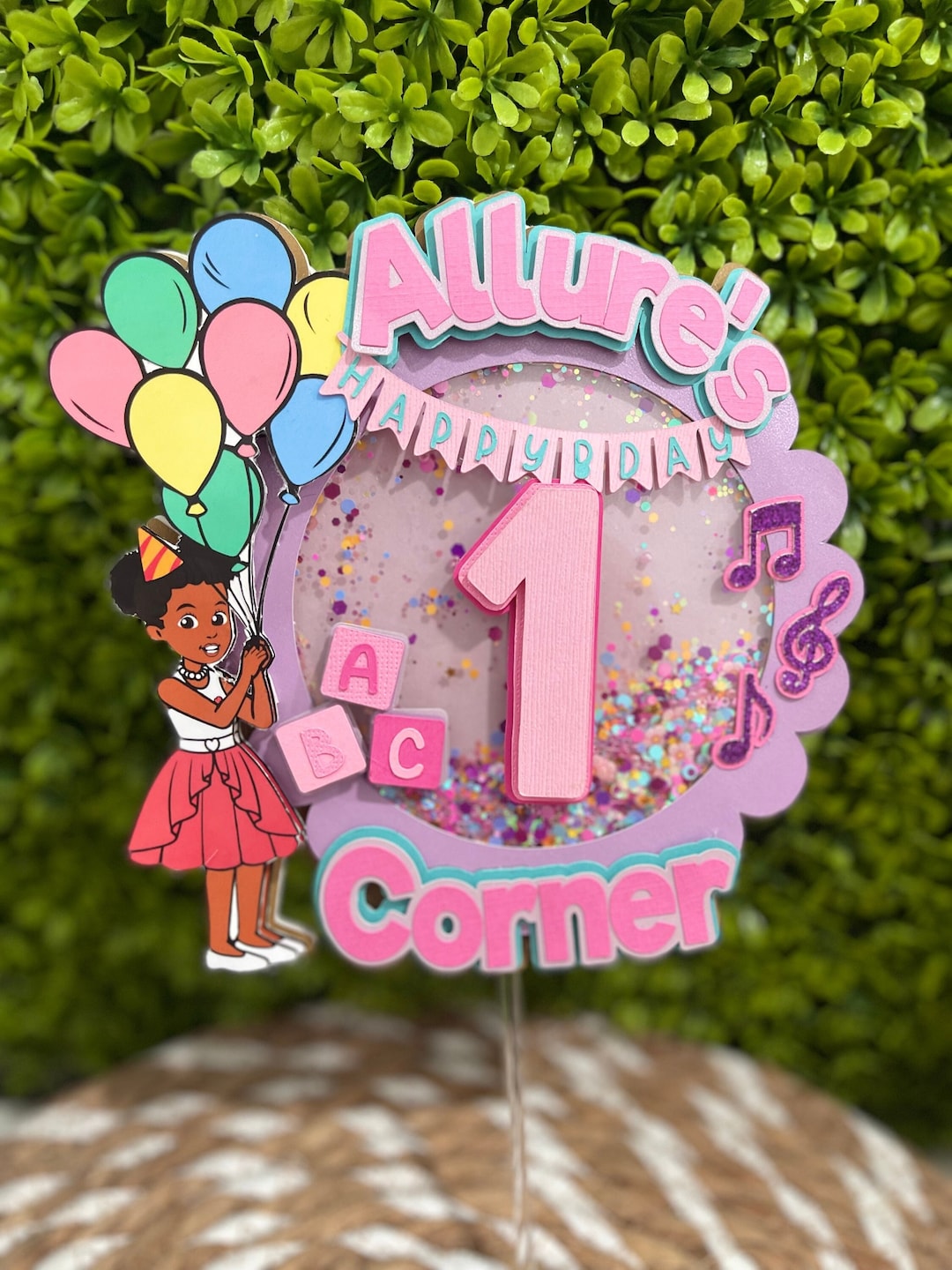 Grace Corner Birthday | Custom Cake Shaker Topper | 3D Topper - Etsy