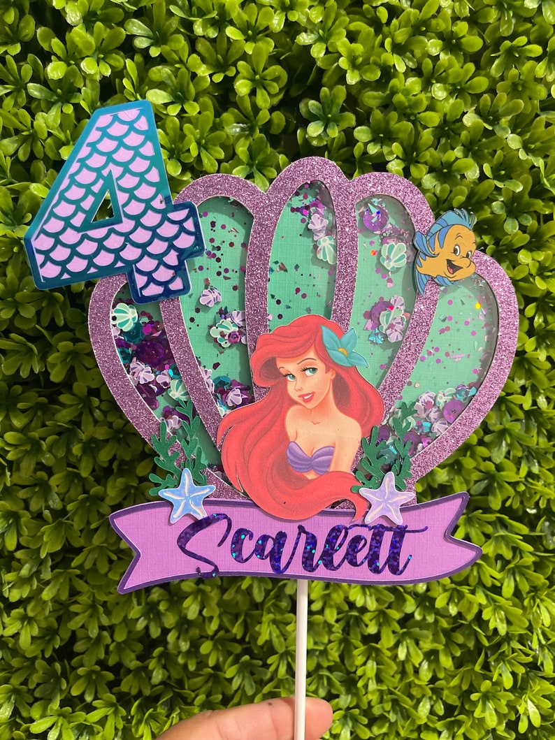 Mermaid Shakeable Cake Topper | Ariel Cake Topper | the Little Mermaid ...