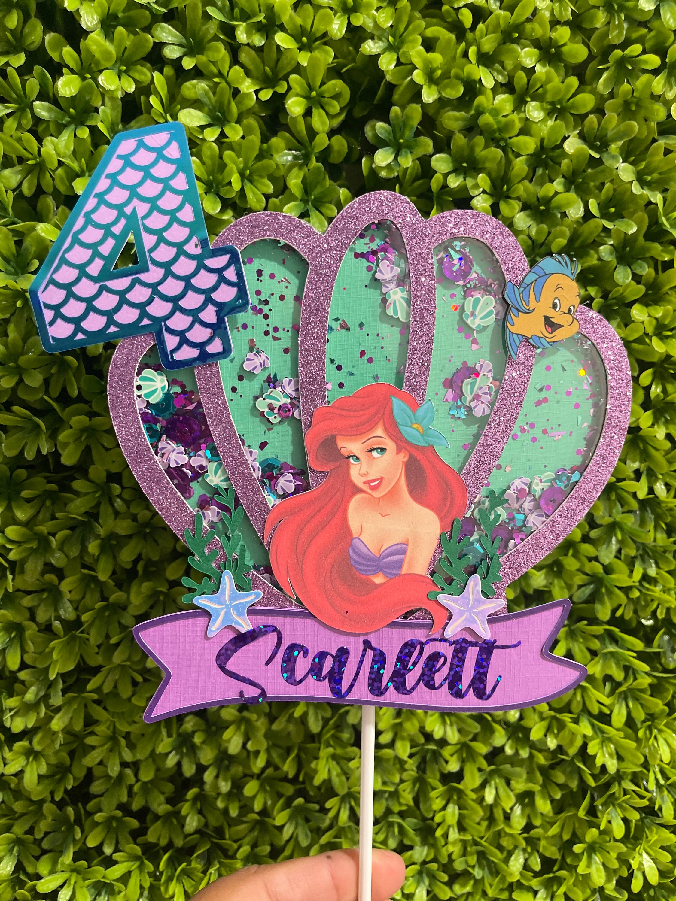 Mermaid Shakeable Cake Topper Ariel Cake Topper the Little - Etsy