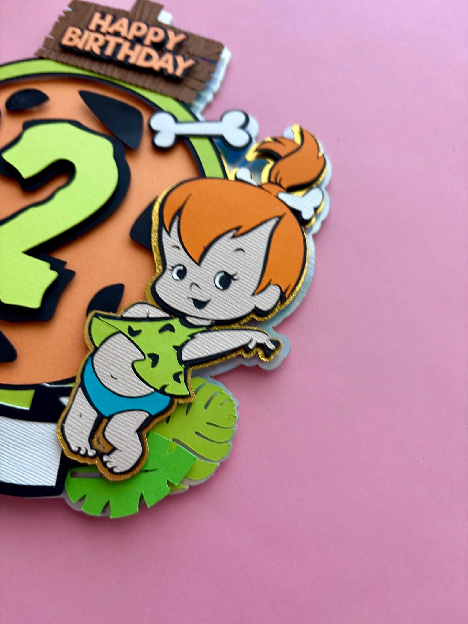 Pebbles Cake Topper | Bam Bam Cake Topper | Flintstones Topper | Stone ...