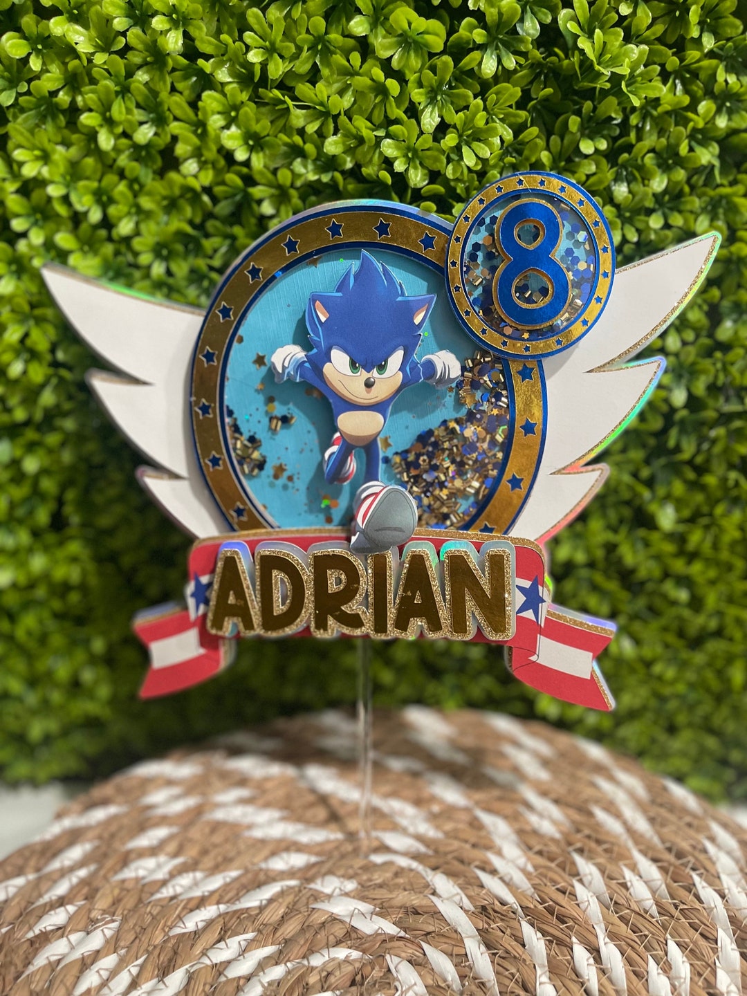 The Hedgehog Cake Topper | Shaker Topper | Blue Topper | Shadow ...