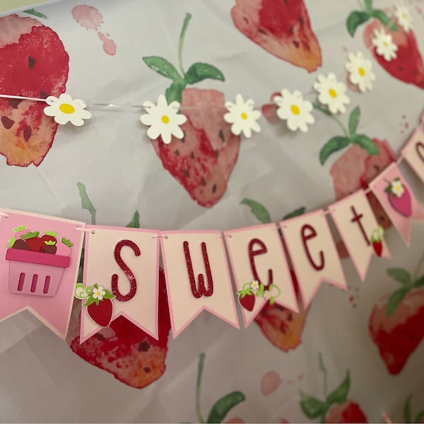 Personalized Two Sweet Birthday Banner for Girl - Etsy
