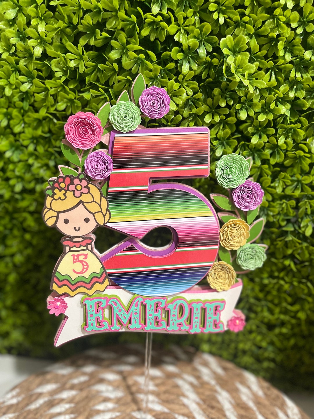 Fiesta Birthday | Custom Cake Shaker Topper | 3D Topper | Cinco De Mayo ...