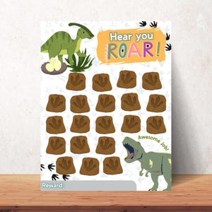 Dinosaur Reward Chart Printable Jurassic Behavior Chart Daily Chore ...