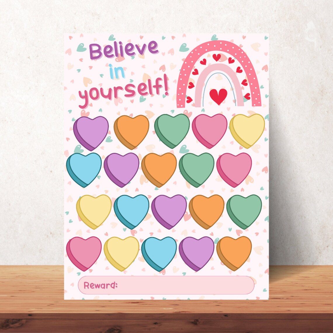 Valentine's Day Printable Reward Chart for Behavior Kid Reading Chore ...