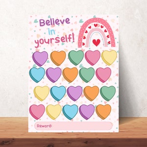 Valentine's Day Printable Reward Chart for Behavior Kid Reading Chore ...