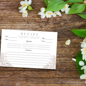 Minimalist Recipe Cards Two Sided Template Customizable Recipe Cards ...
