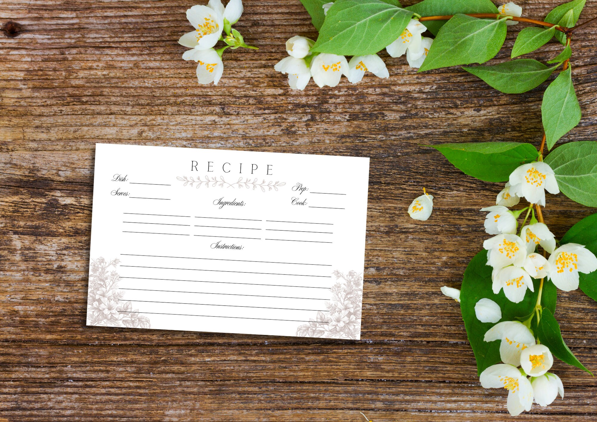 Minimalist Recipe Cards Two Sided Template Customizable Recipe Cards ...