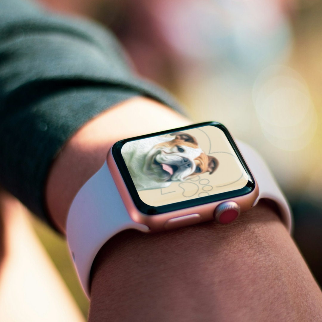 Bulldog Apple Watch Background Dog Apple Watch Wallpaper Bull Dog Paw ...