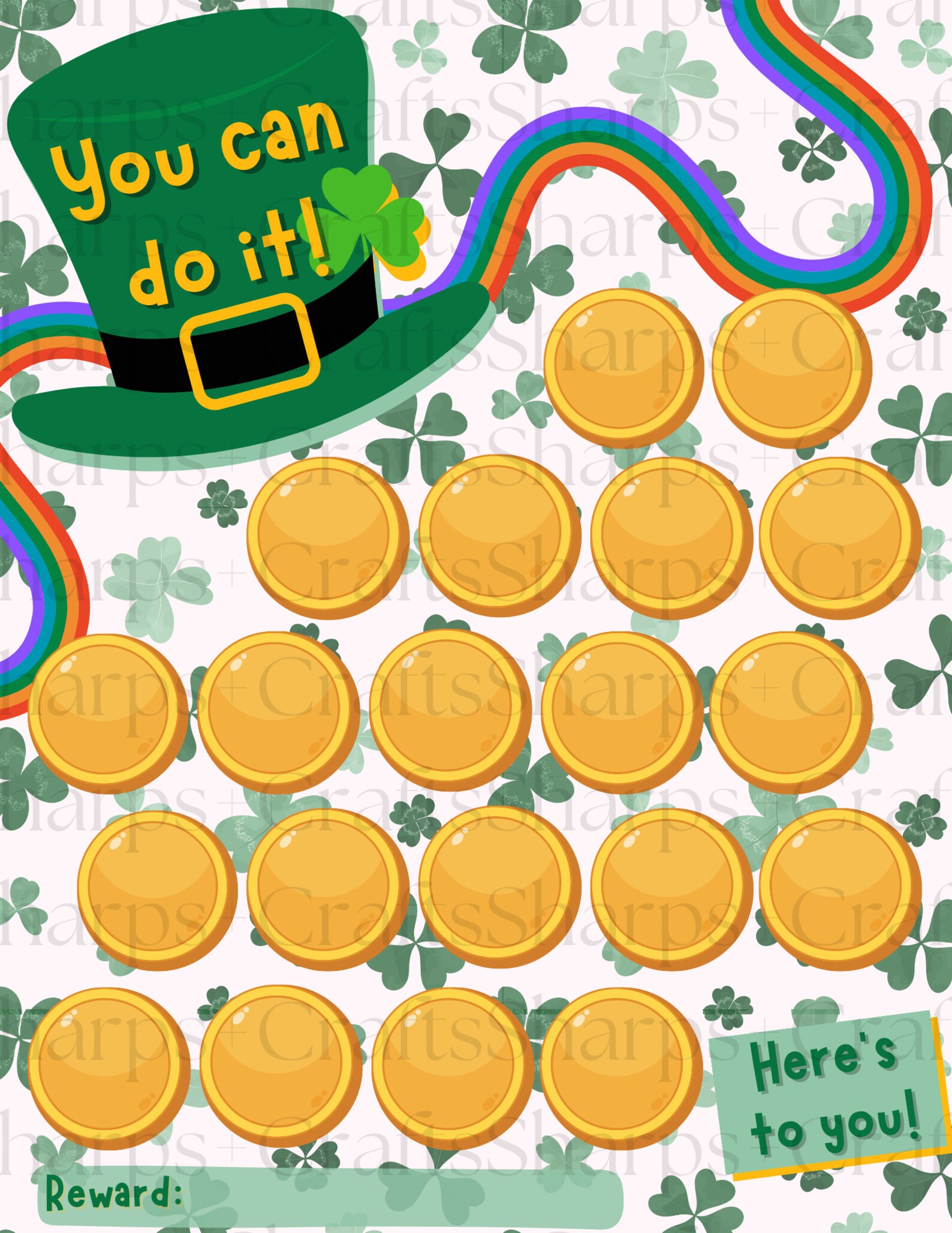 St. Patrick's Day Printable Reward Chart for Behavior Kid Reading Chore ...