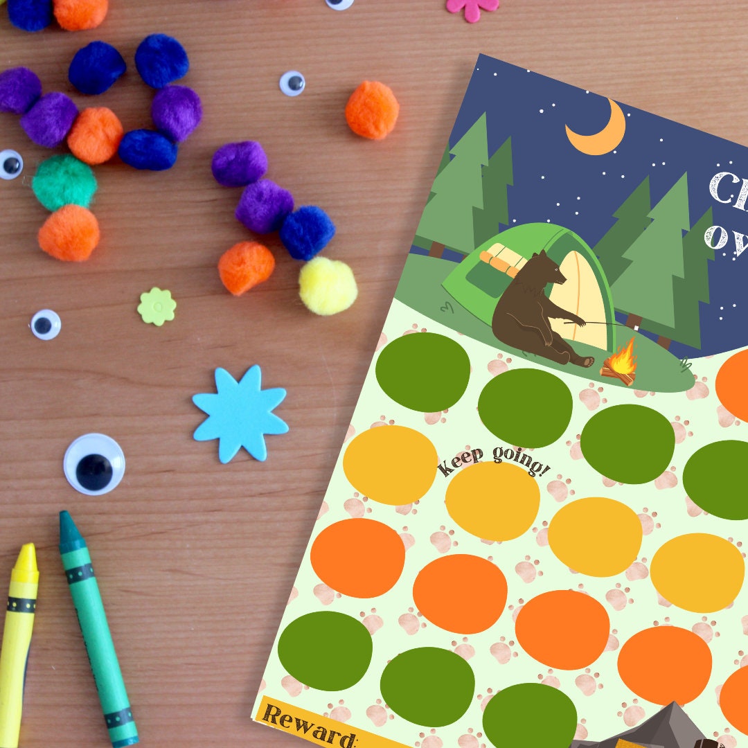 Camping Printable Reward Chart Outdoor Behavior Kid Reading Chore Chart ...