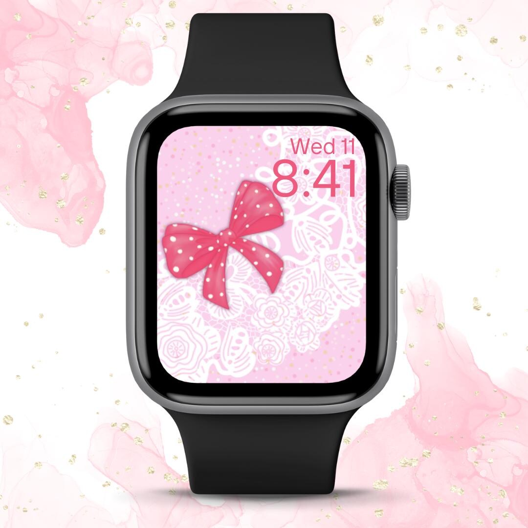 Pink Apple Watch Wallpaper Lace Apple Watch Face Wallpaper for Woman ...