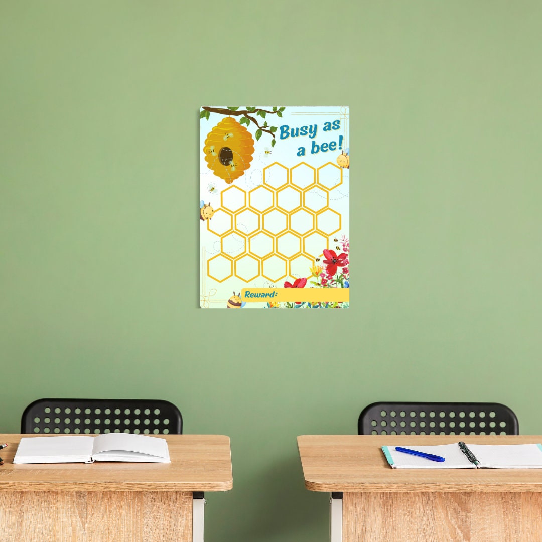 Bumble Bee Reward Chart Behavior Kid Reading Printable Chore Poster ...