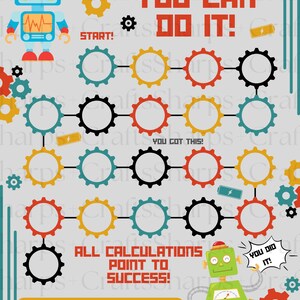 Robot Reward Chart for Kids Behavior Reading Printable Chore Chart ...