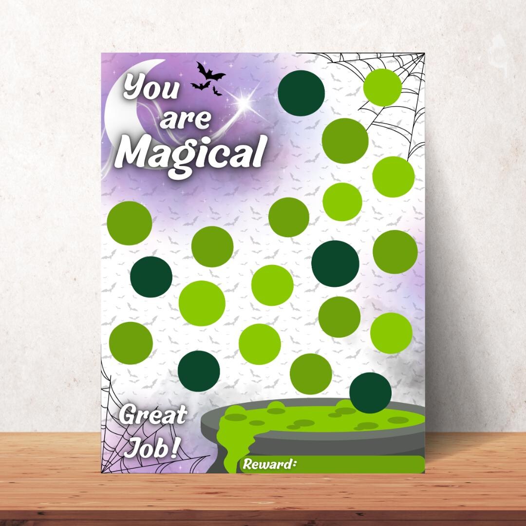 Halloween Printable Reward Chart for Behavior Kid Reading Chore Chart ...