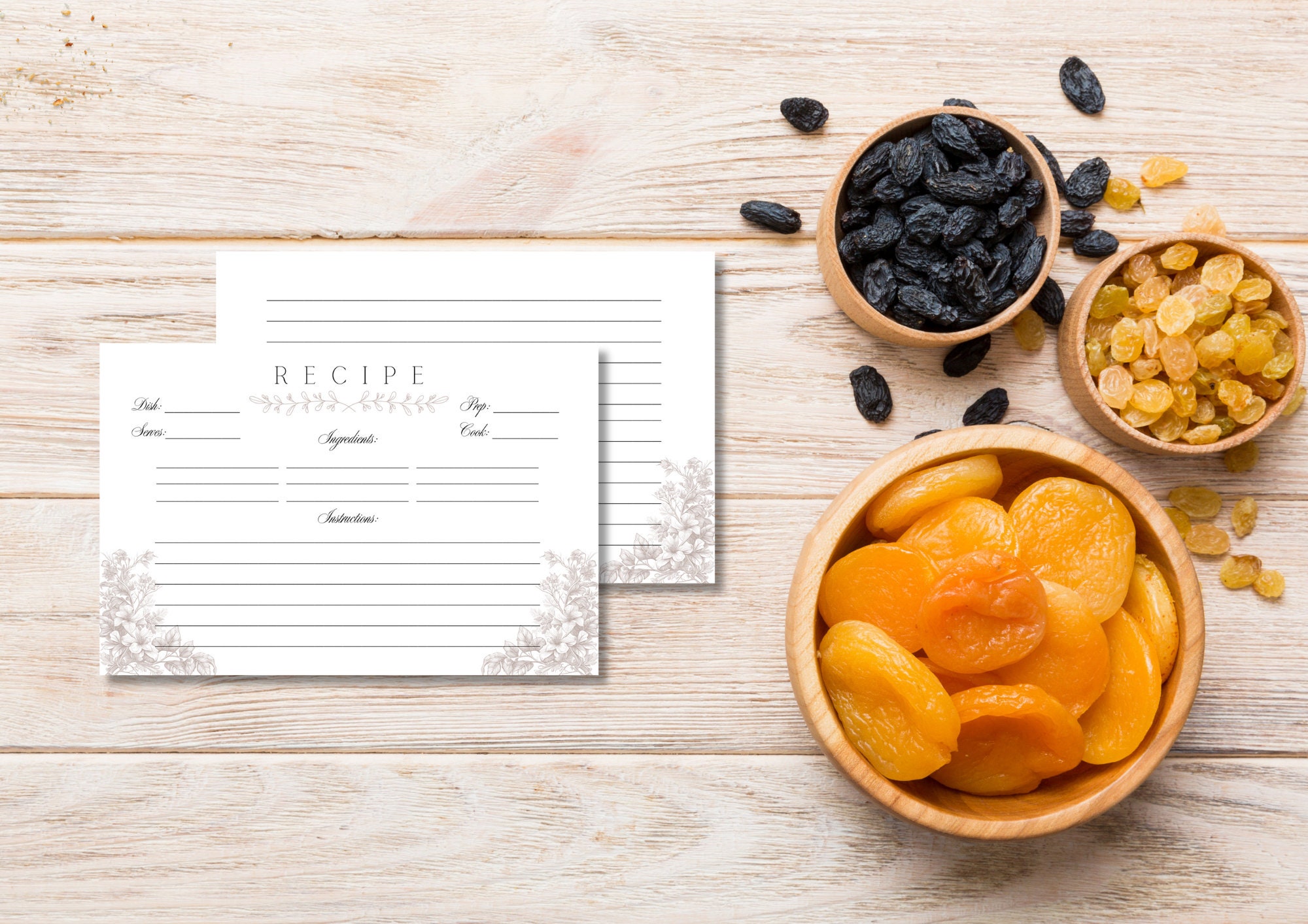 Minimalist Recipe Cards Two Sided Template Customizable Recipe Cards ...