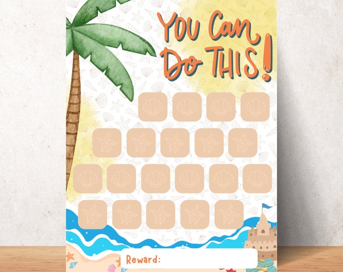 Printable Beach Reward Chart: Summer Chore Tracker (digital Download ...