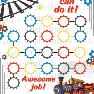 Train Printable Reward Chart for Behavior Kid Reading Chore Chart ...