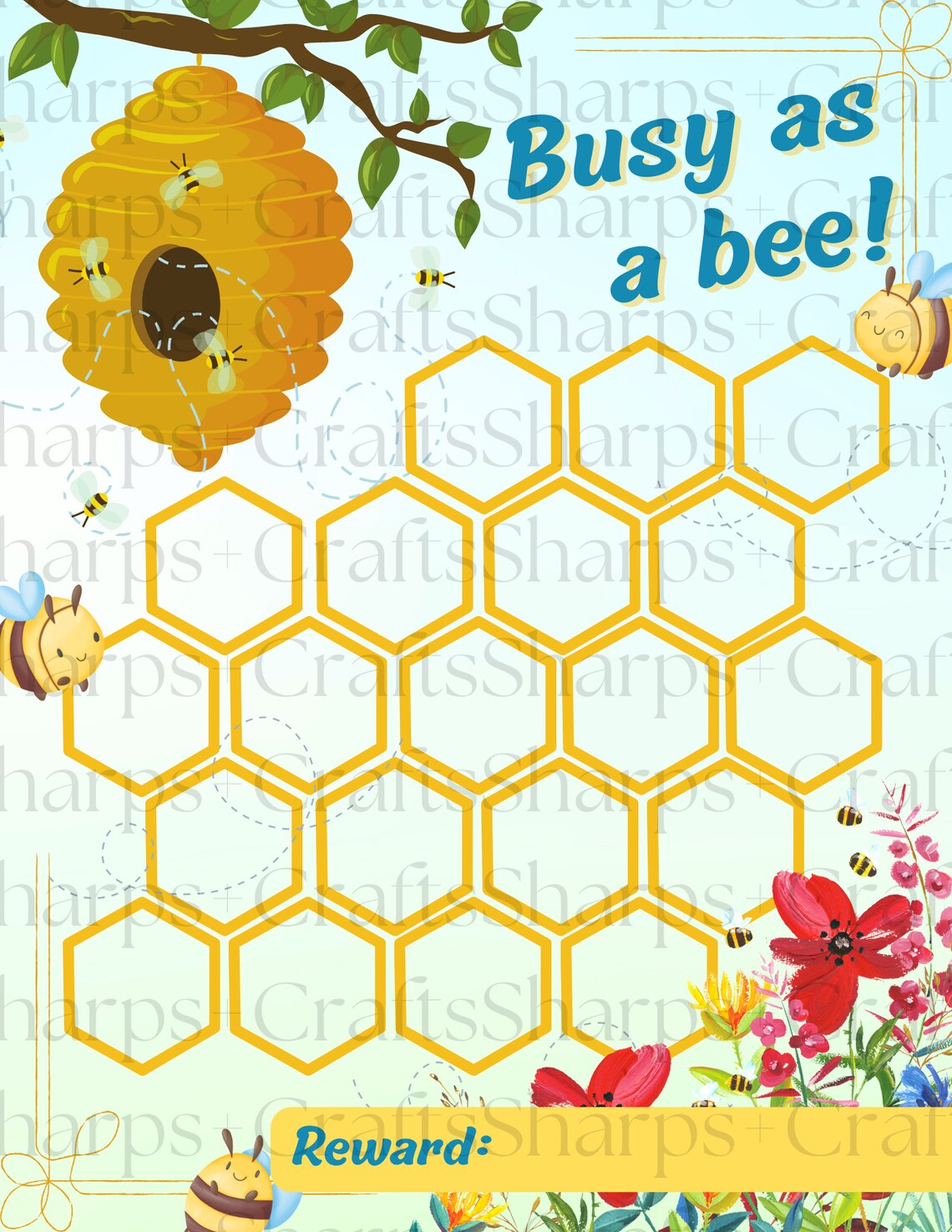 Bumble Bee Reward Chart Behavior Kid Reading Printable Chore Poster ...