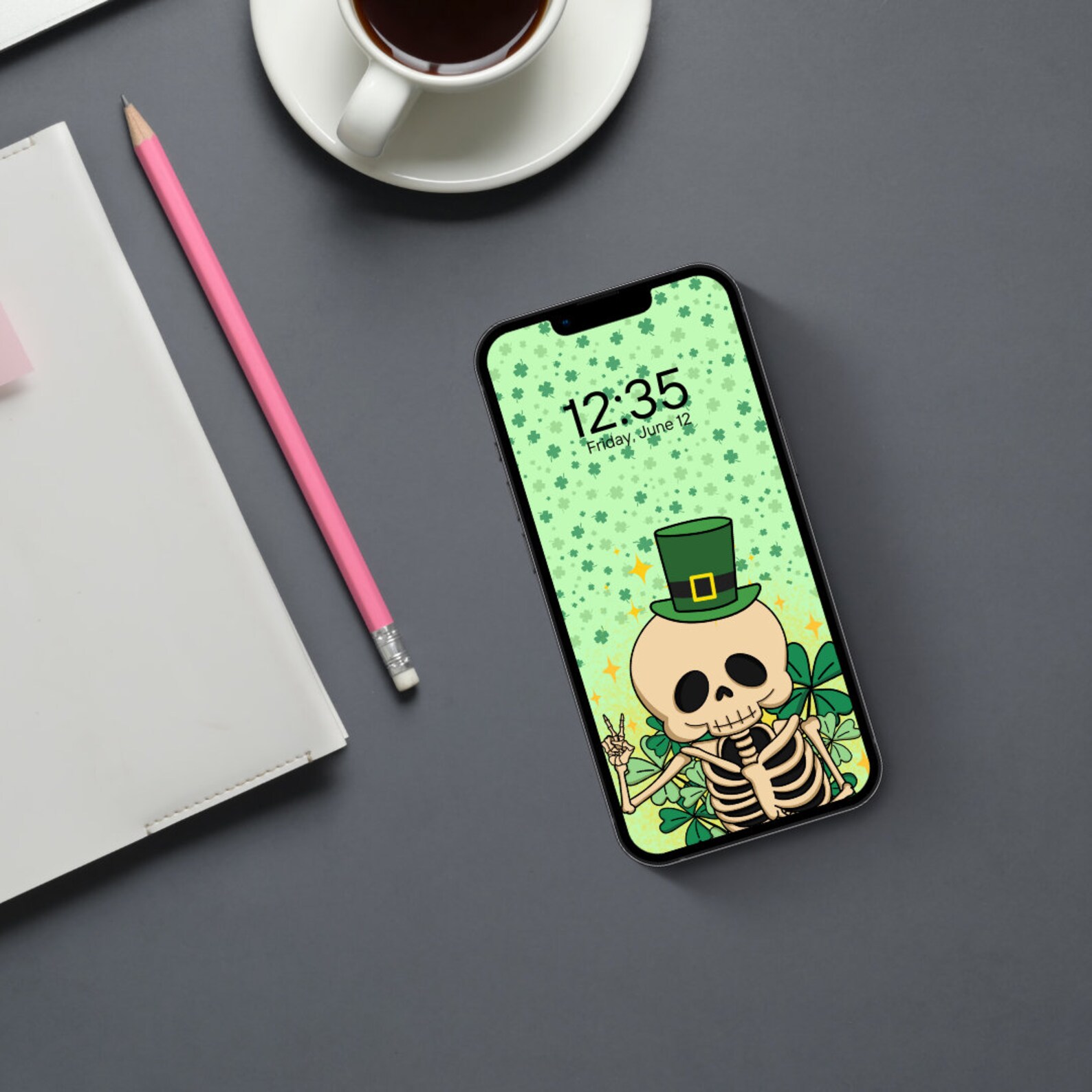 Spooky iPhone Wallpaper St. Patrick's Day Skeleton iPhone Background ...