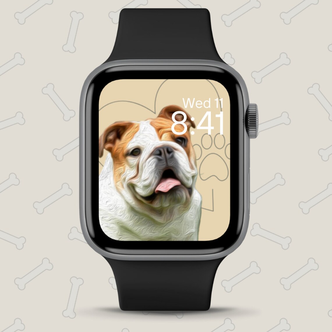 Bulldog Apple Watch Background Dog Apple Watch Wallpaper Bull Dog Paw ...