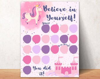 Unicorn Reward Chart for Kids Printable Unicorn Kids Routine Behavior ...
