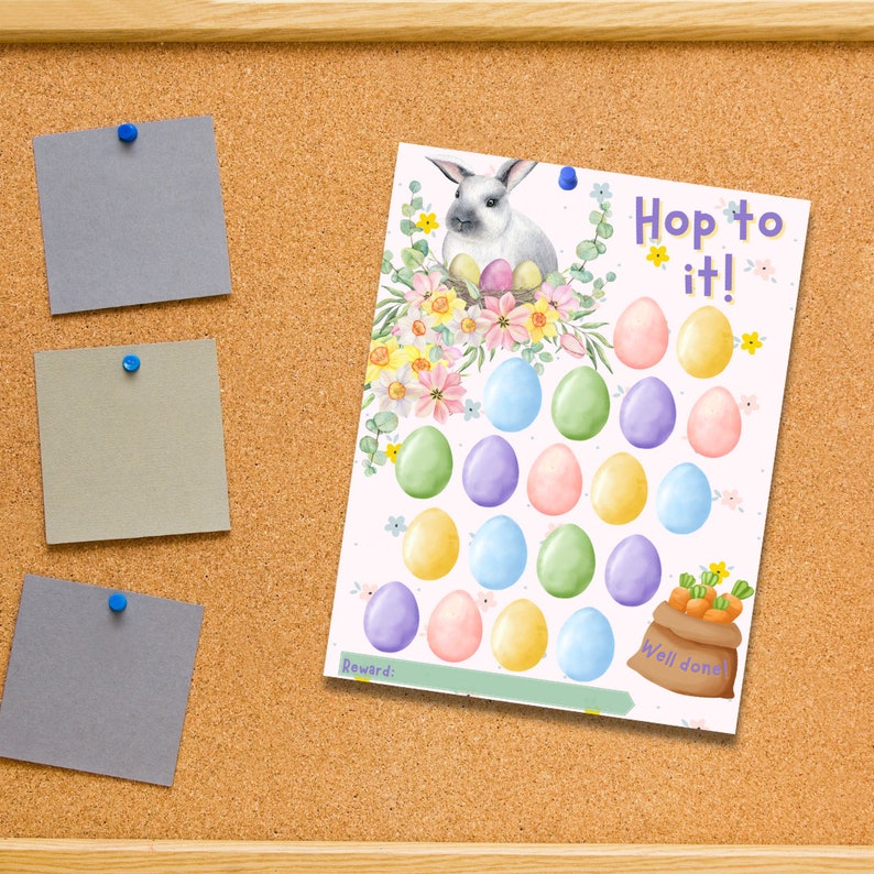 Easter Reward Chart Behavior Kid Printable Reading Chore Chart Toddler ...