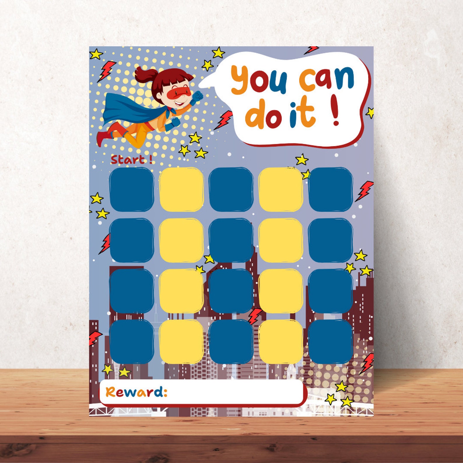 Super Hero Reward Chart for Behavior Kid Reading Printable Chore Chart ...