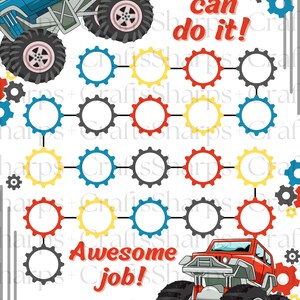 Monster Truck Reward Chart Printable Monster Truck Behavior Chart Daily ...