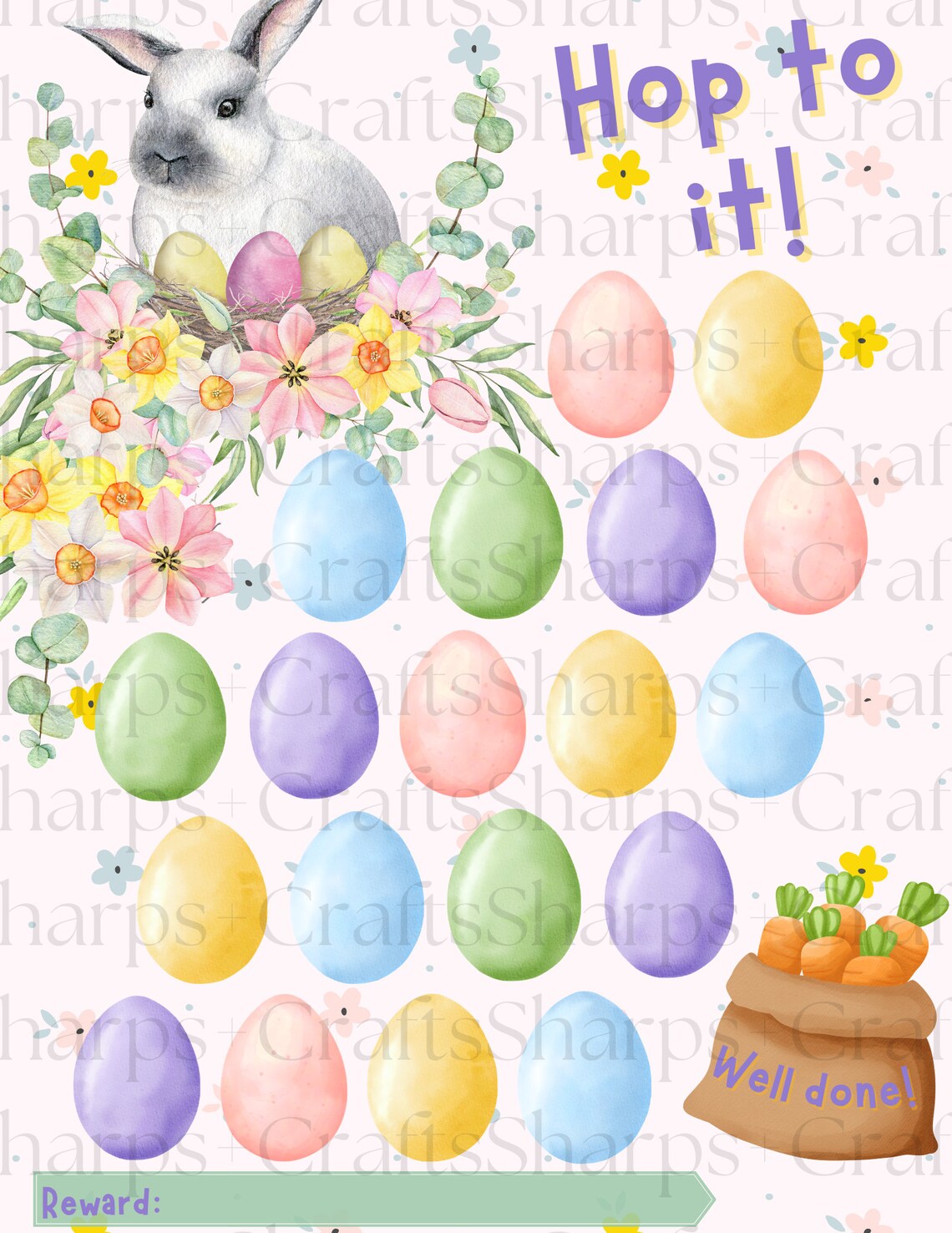 Easter Reward Chart Behavior Kid Printable Reading Chore Chart Toddler ...