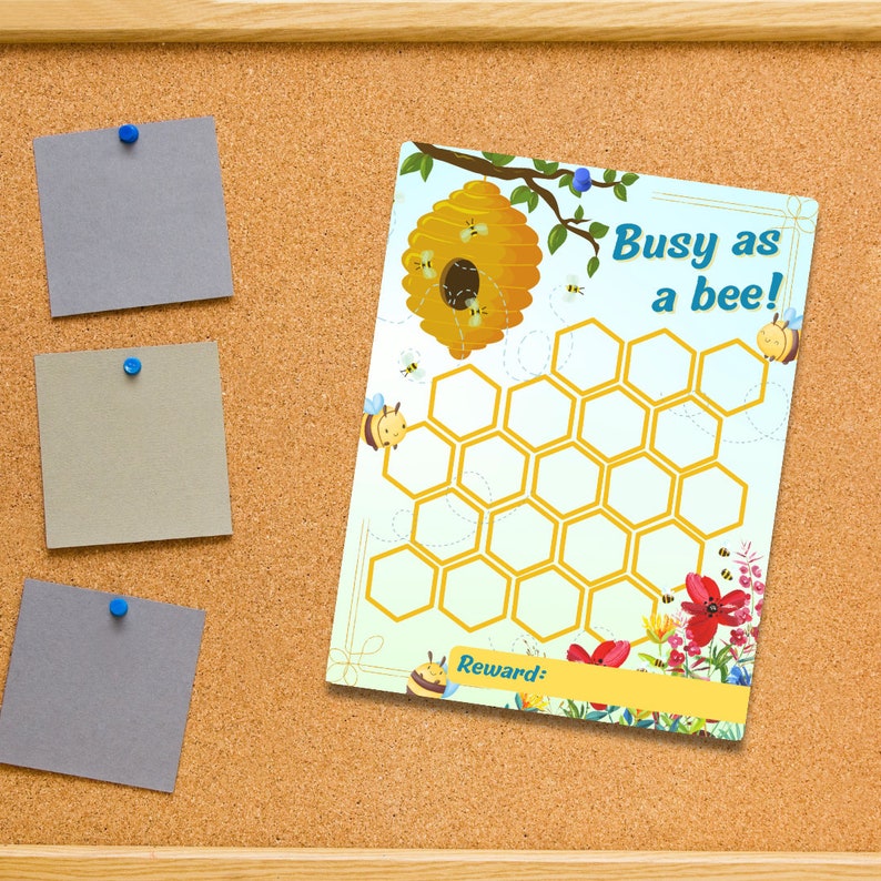 Bumble Bee Reward Chart Behavior Kid Reading Printable Chore Poster ...