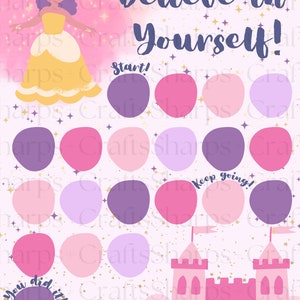 Princess Reward Chart Behavior Kid Reading Printable Chore Chart ...