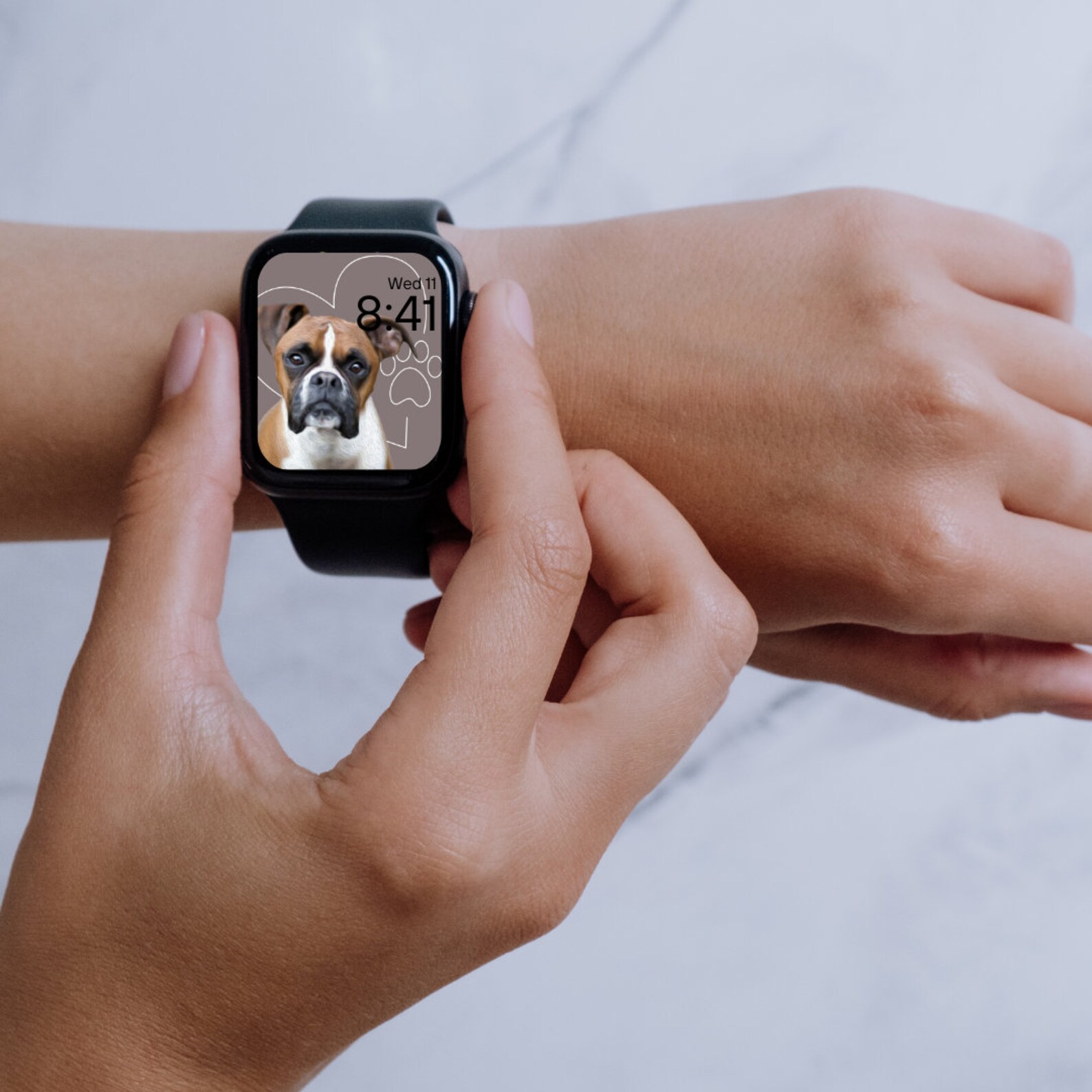 Boxer Apple Watch Background Dog Apple Watch Wallpaper Boxer Paw Print ...