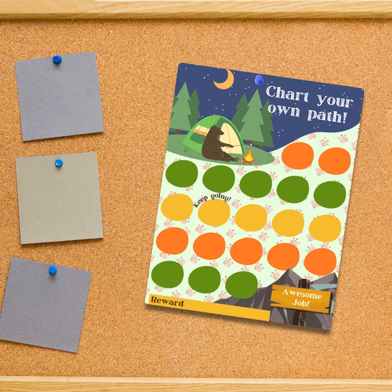 Camping Printable Reward Chart Outdoor Behavior Kid Reading Chore Chart ...