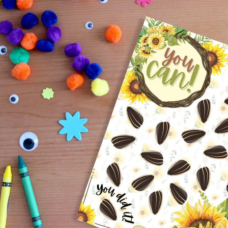 Sunflower Printable Reward Chart for Behavior Kid Reading Chore Chart ...