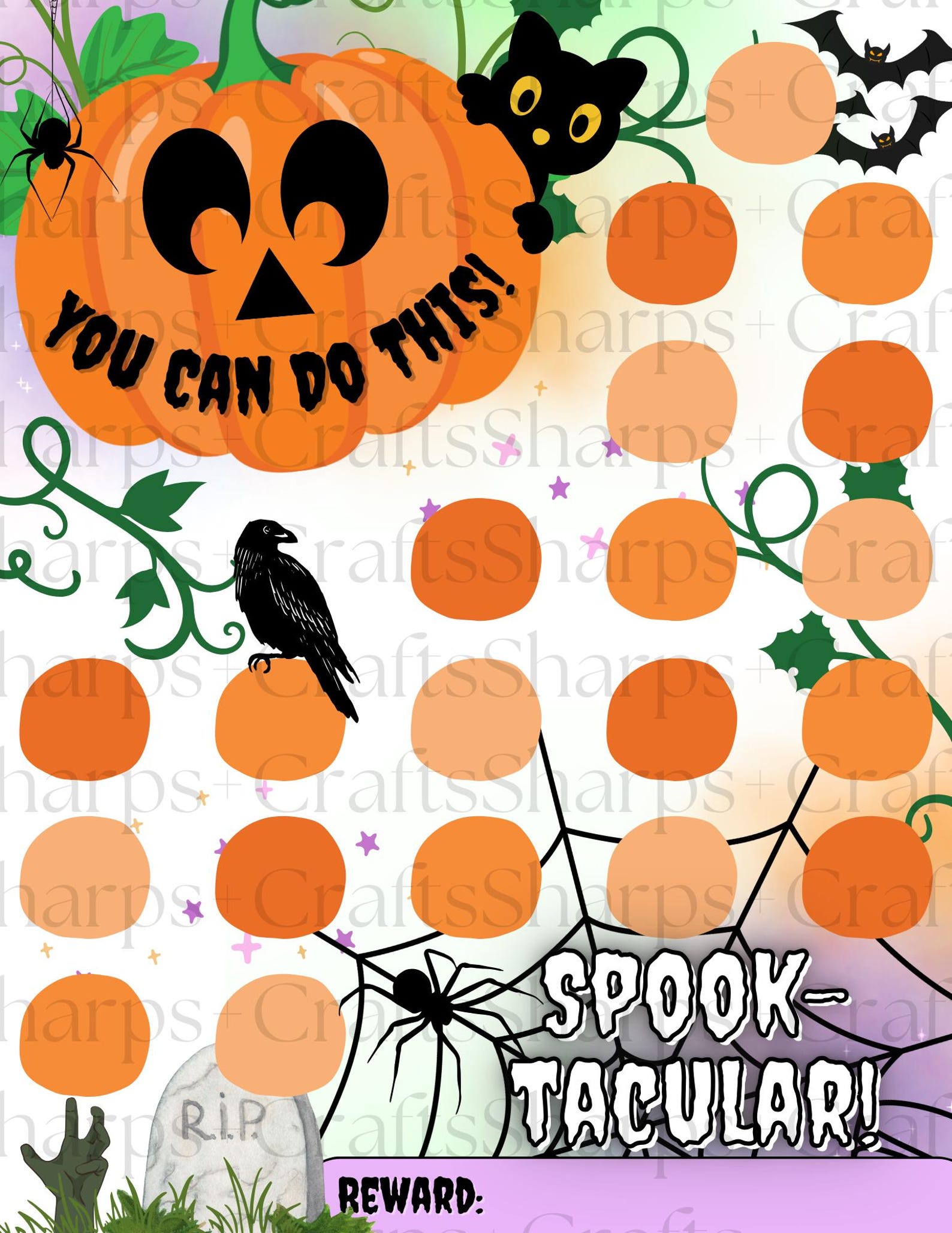 Halloween Reward Chart Behavior Chart Kid Reading Chore Chart Halloween ...