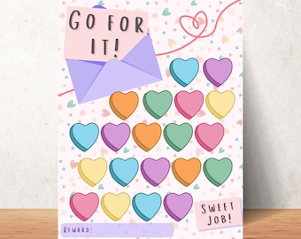 Valentine's Day Printable Reward Chart for Behavior Kid Reading Chore ...