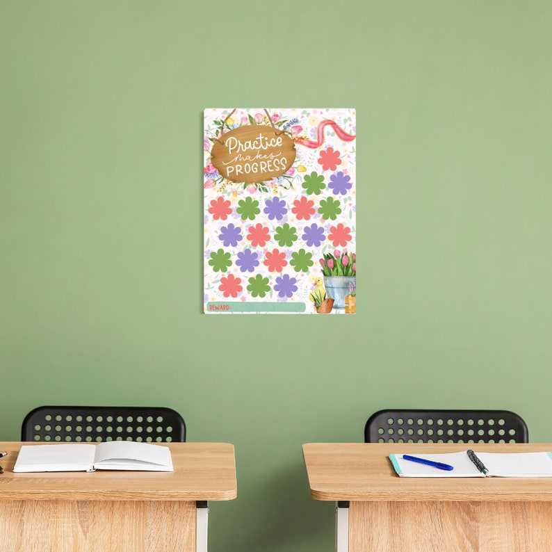 Spring Printable Reward Chart Spring Behavior Kid Flower Reading Chore ...