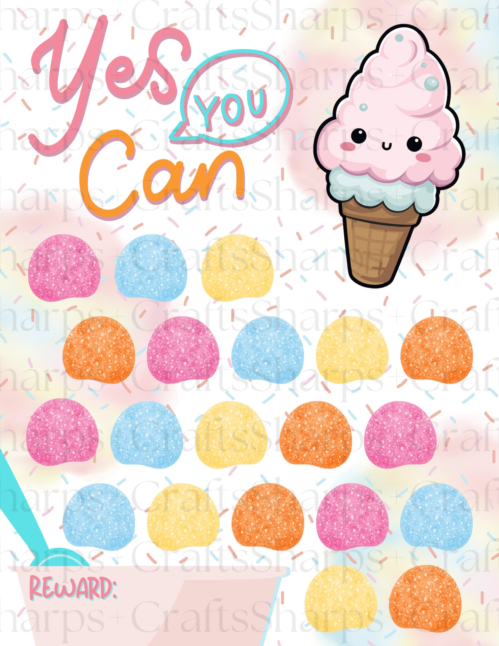 Ice Cream Reward Chart Printable Ice Cream Behavior Chart Pink Daily ...