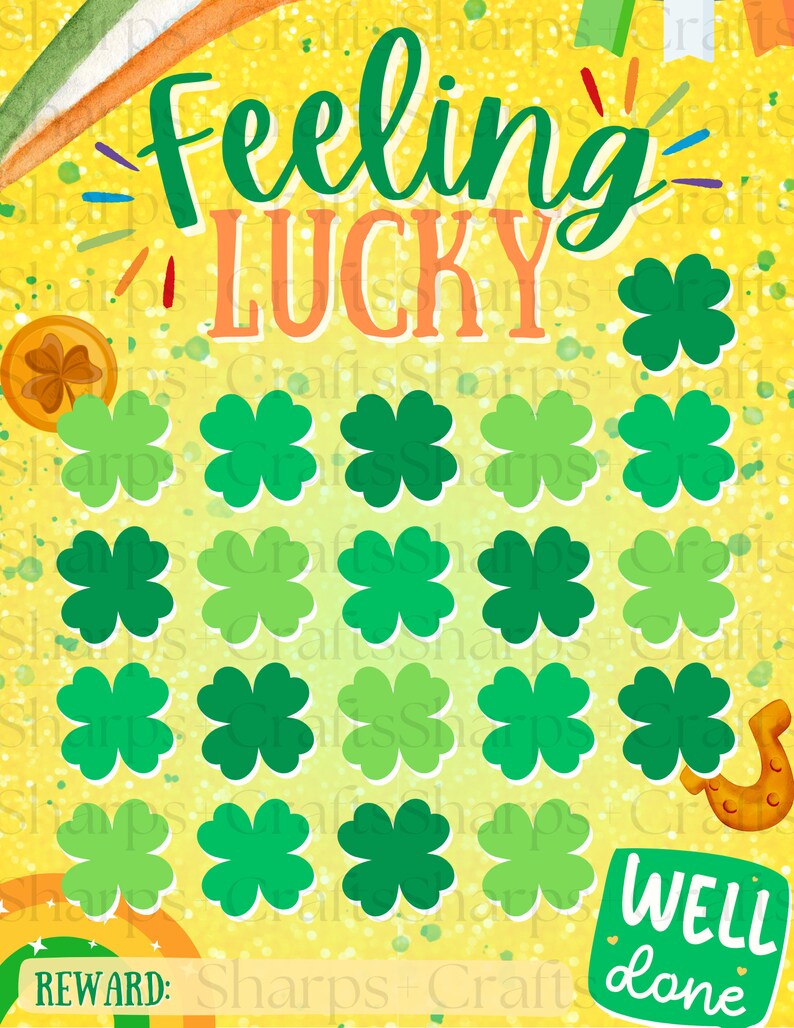 St. Patrick's Day Printable Reward Chart Behavior Kid Reading Chore ...