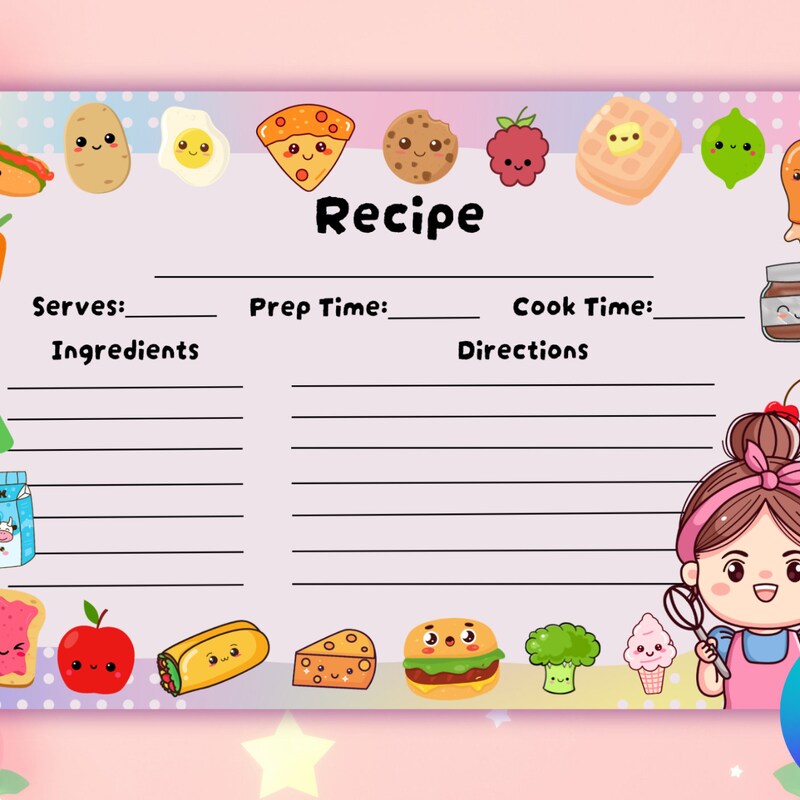 Cute Recipe Cards - Etsy